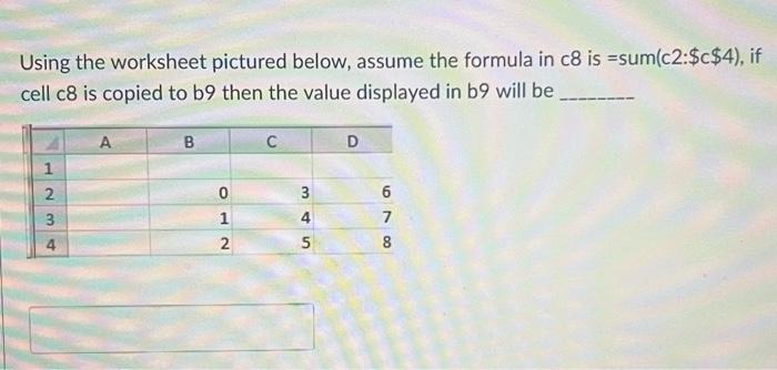 Solved Using the worksheet pictured below, assume the | Chegg.com