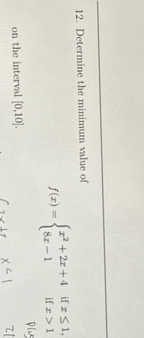Solved Determine the minimum value | Chegg.com