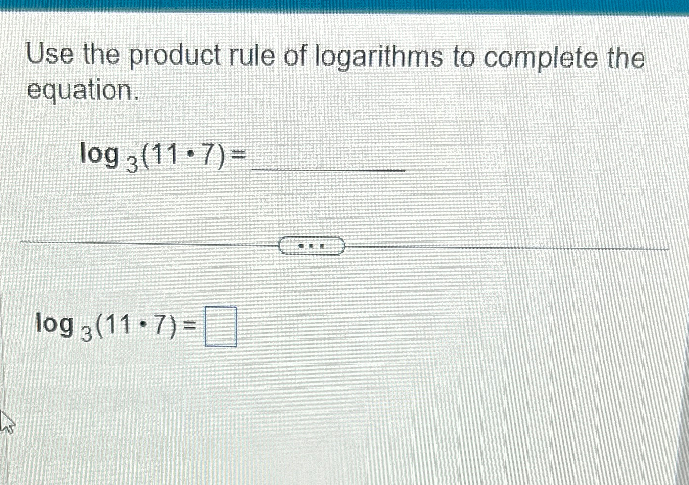Solved Use the product rule of logarithms to complete the | Chegg.com