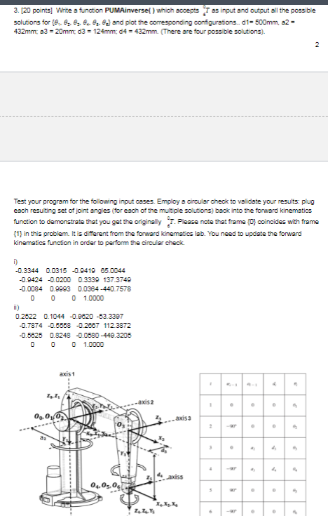 [20 ﻿points] ﻿Write a function PUMAinverse() ﻿which | Chegg.com