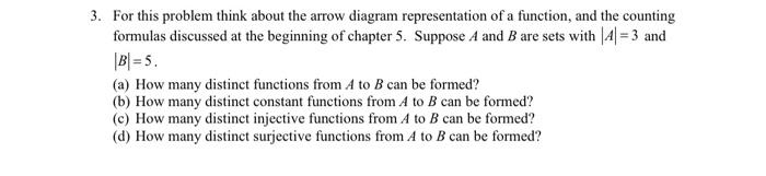 Solved 3. For this problem think about the arrow diagram | Chegg.com