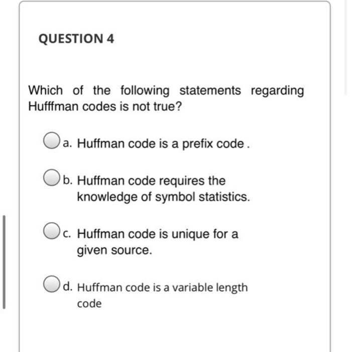 Solved QUESTION 4 Which of the following statements | Chegg.com