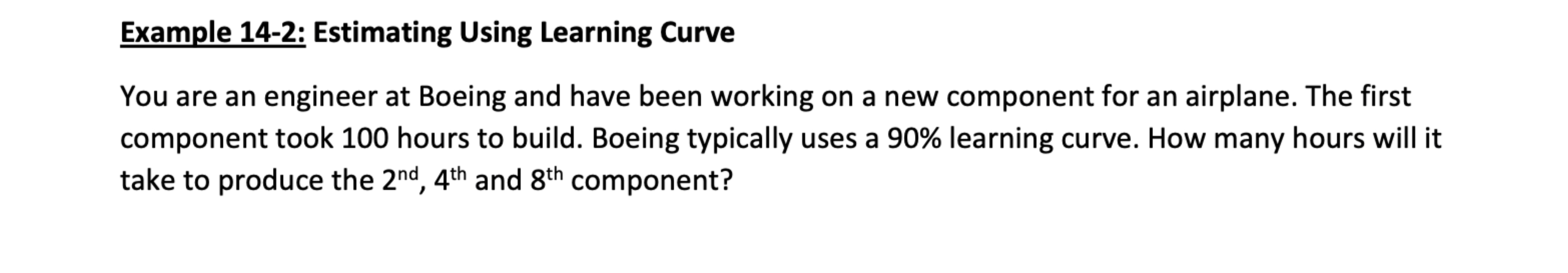 Example 14 2 Estimating Using Learning Curveyou Are