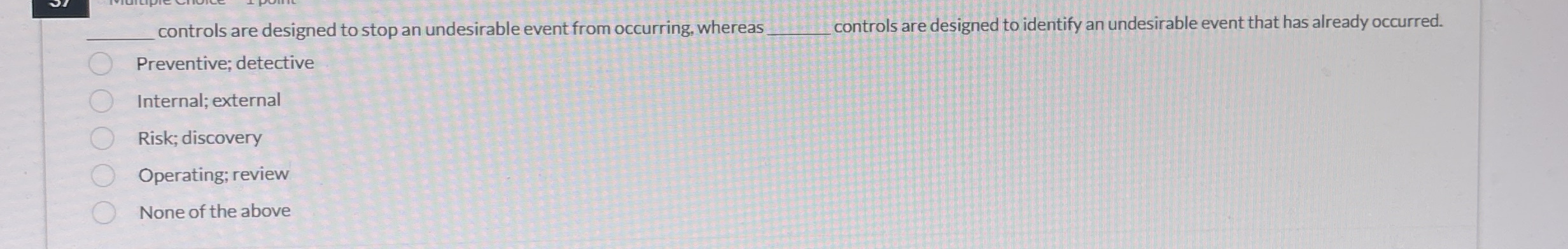 Solved q, ﻿controls are designed to stop an undesirable | Chegg.com