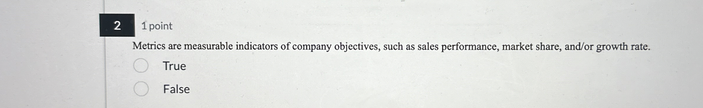 Solved 21 ﻿pointMetrics are measurable indicators of company | Chegg.com