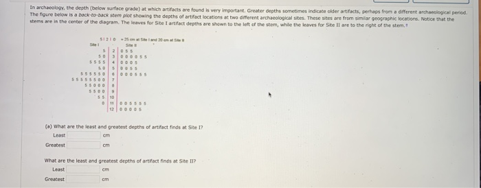 Solved In archaeology, the depth (below surface grade) at | Chegg.com
