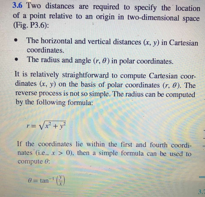 Solved 3.6 Two distances are required to specify the | Chegg.com
