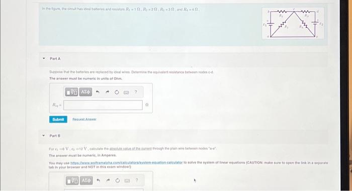 Solved Part A The aniwer must be numeric in units of ohin. | Chegg.com