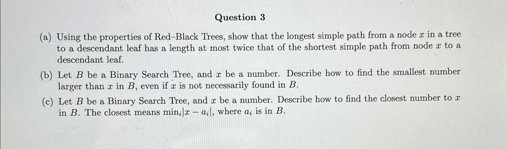 Solved Question 3(a) ﻿Using the properties of Red-Black | Chegg.com