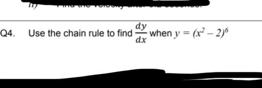 Solved 24. Use the chain rule to find dxdy when y=(x2−2)6 | Chegg.com