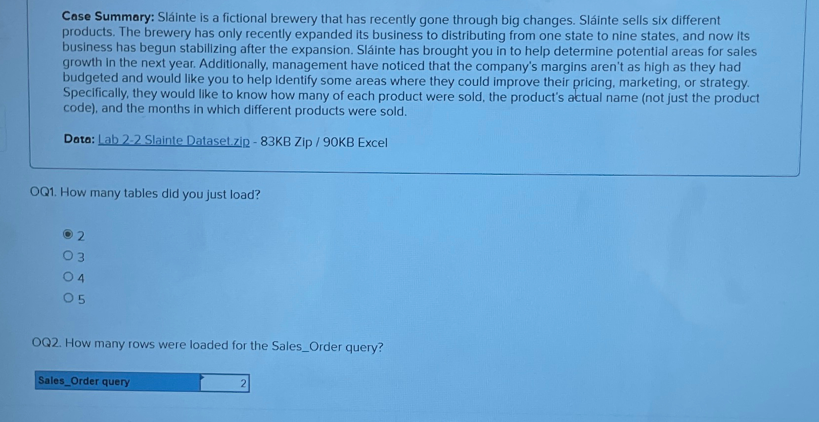 Solved Cose Summary: Sláinte is a fictional brewery that has | Chegg.com