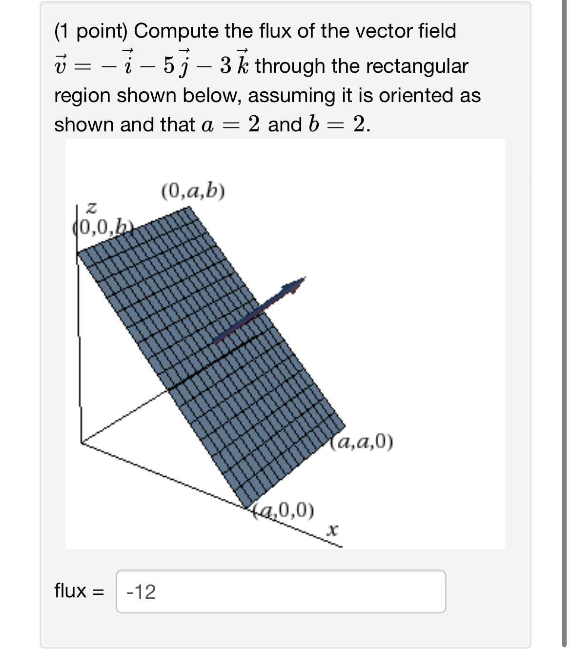 Solved (1 point) Compute the flux of the vector field | Chegg.com Solved (1 point) Compute the flux of the vector field | Chegg.com