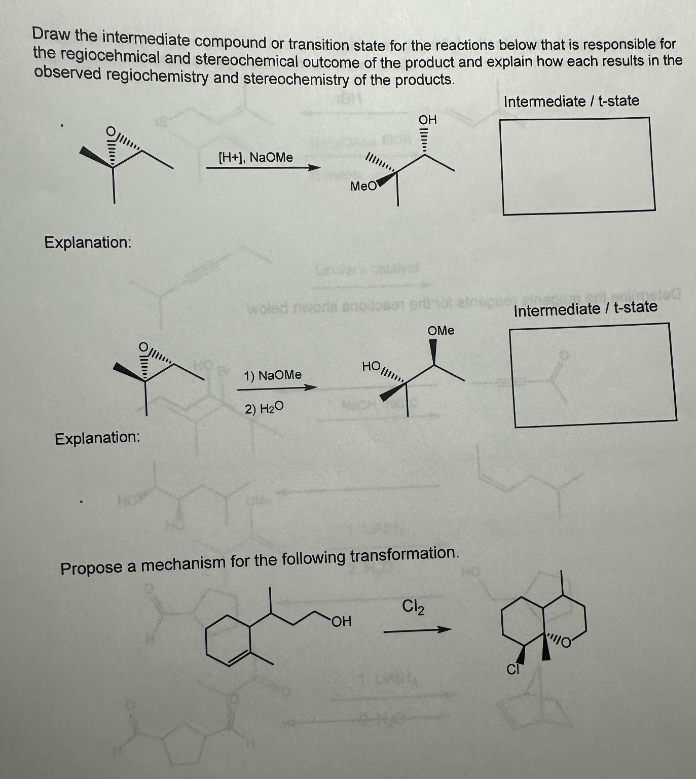 Solved Draw the intermediate compound or transition state | Chegg.com