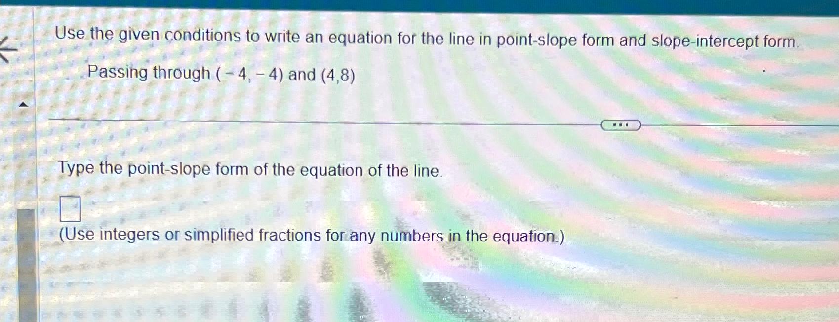 Solved Use the given conditions to write an equation for the | Chegg.com