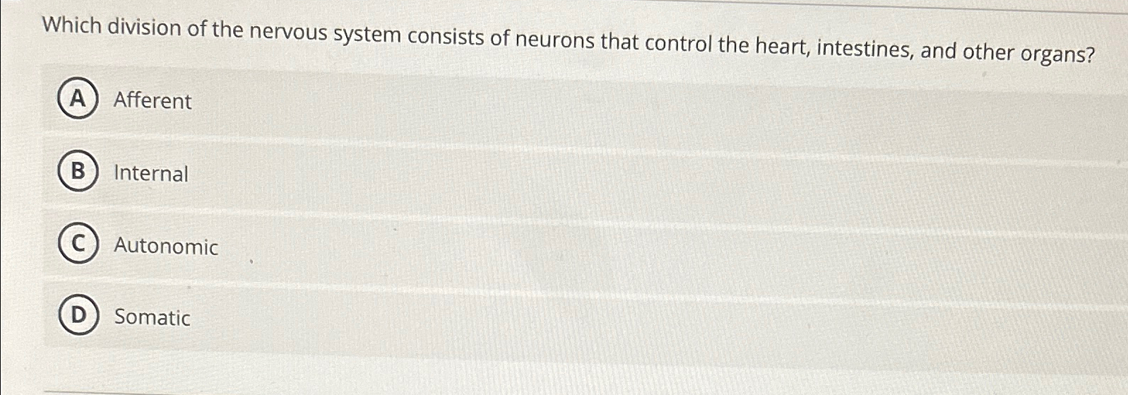 Solved Which division of the nervous system consists of | Chegg.com