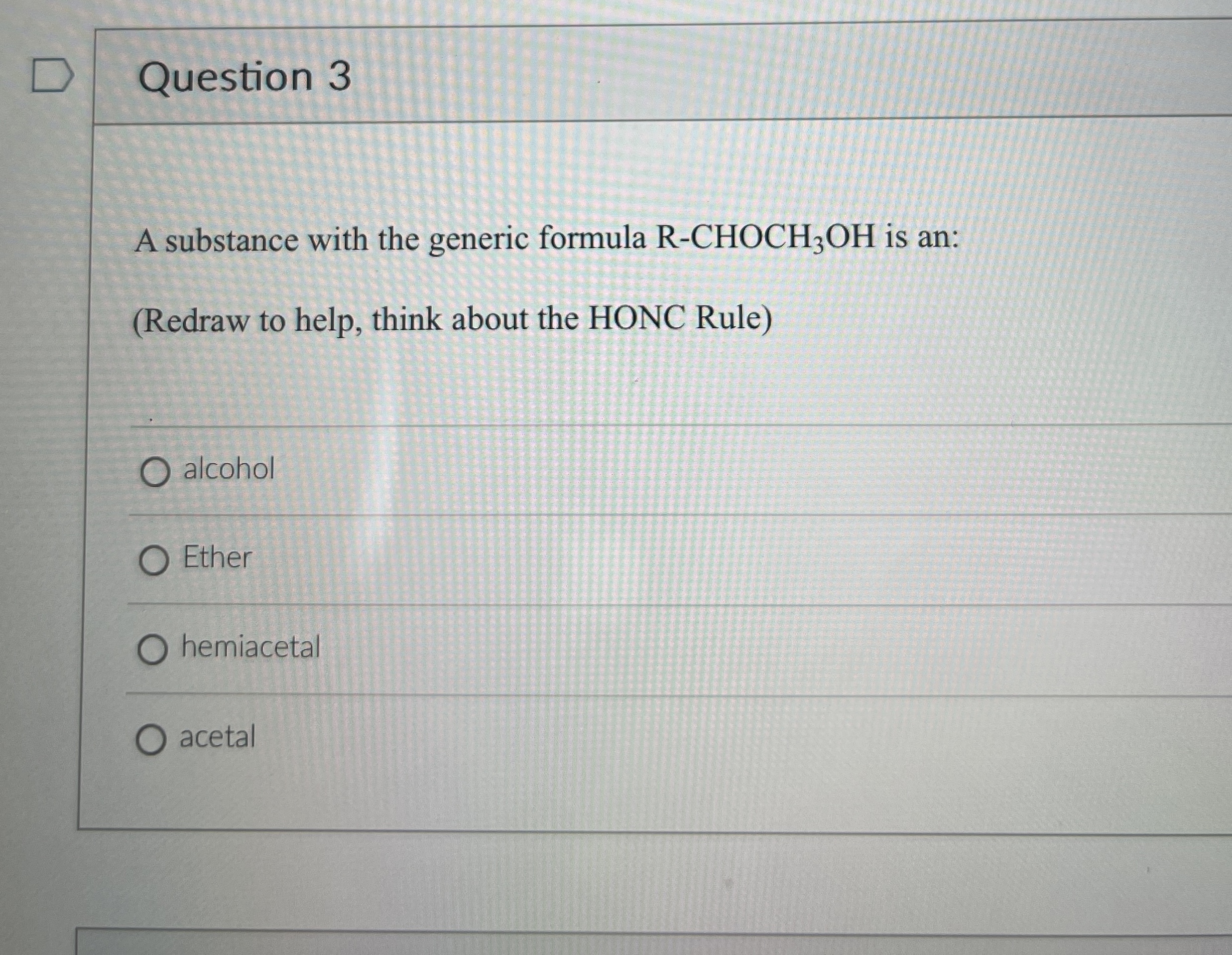 Solved Question 3A substance with the generic formula | Chegg.com