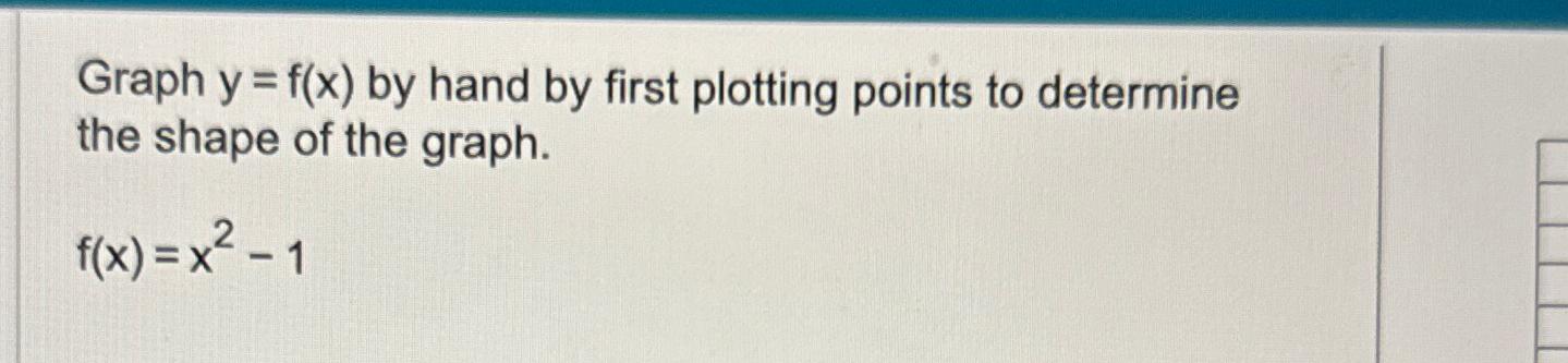 Solved Graph y=f(x) ﻿by hand by first plotting points to | Chegg.com