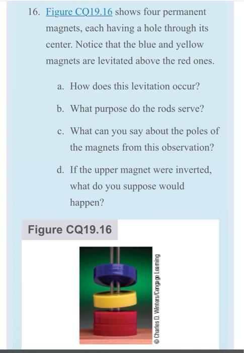 Solved 16. Figure CQ19.16 shows four permanent magnets, each | Chegg.com