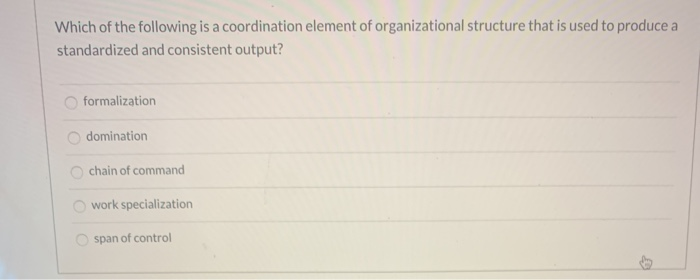 Solved Which of the following is a coordination element of | Chegg.com