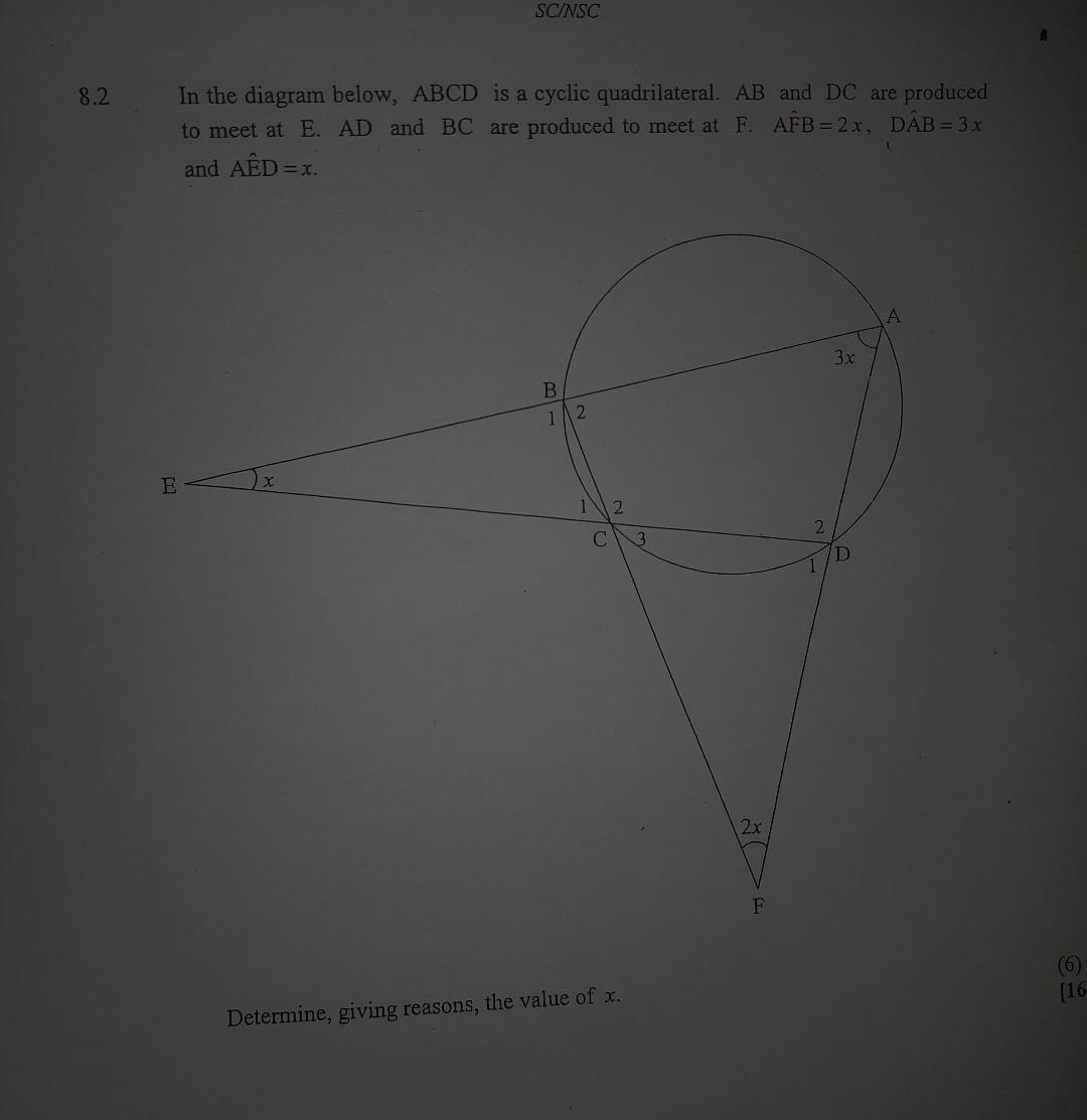Solved .2 In the diagram below, ABCD is a cyclic | Chegg.com