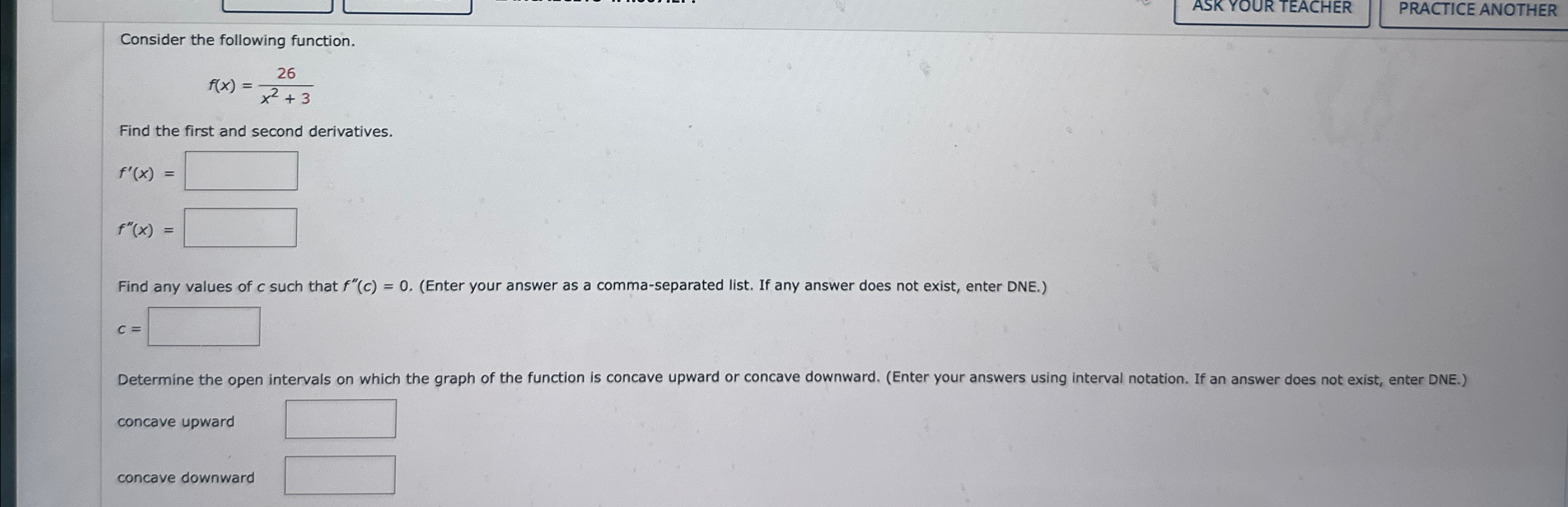 Solved ASK YOUR TEACHERConsider the following | Chegg.com