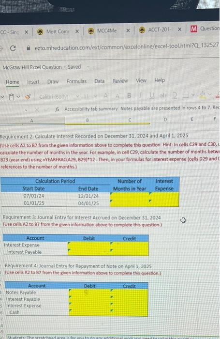 Solved Requirement 2: Calculate interest Recorded on | Chegg.com