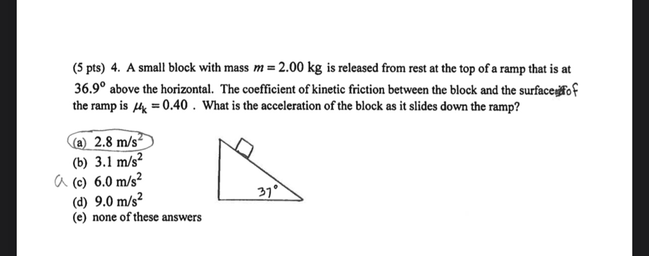 Solved (5 ﻿pts) 4. ﻿A small block with mass m=2.00kg ﻿is | Chegg.com