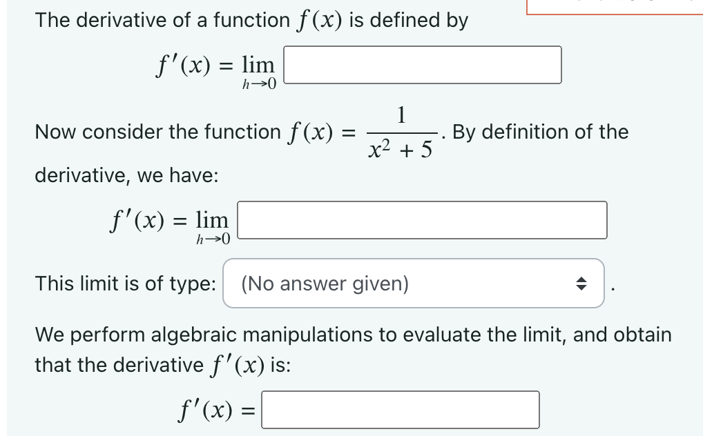 Solved The derivative of a function f(x) ﻿is defined | Chegg.com