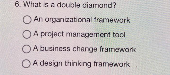 Solved 6. What is a double diamond? An organizational | Chegg.com