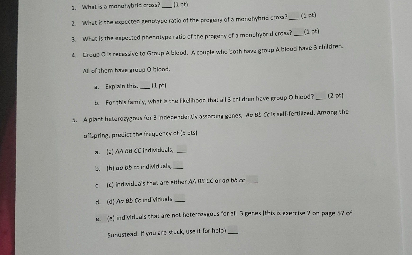 Solved What is a monohybrid cross? q, (1 ﻿pt)What is the | Chegg.com
