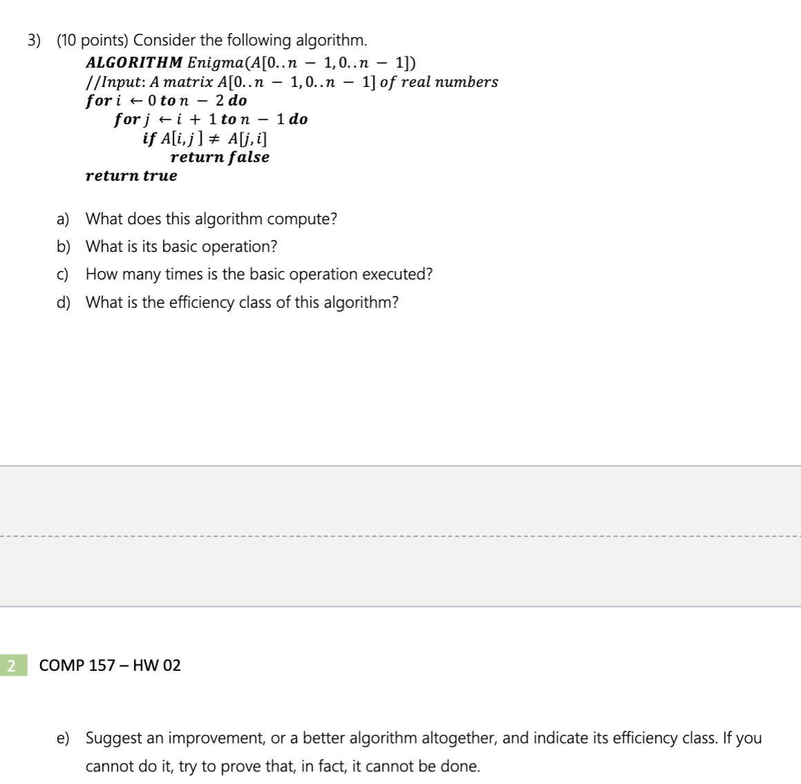 Solved (10 ﻿points) ﻿Consider the following algorithm.a) | Chegg.com
