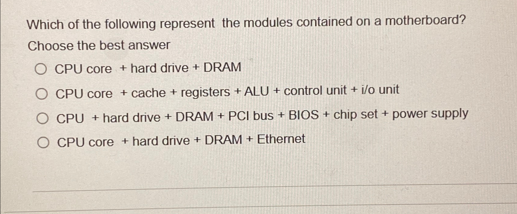 Solved Which of the following represent the modules | Chegg.com