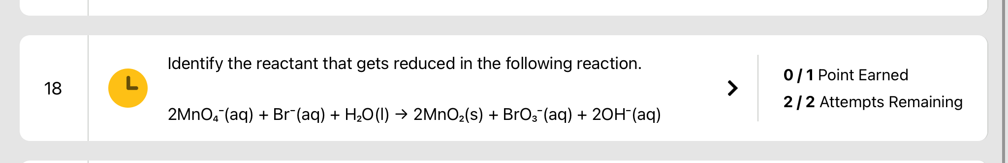 Solved Identify the reactant that gets reduced in the | Chegg.com
