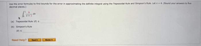 Solved Use the error formulas to find bounds for the error | Chegg.com