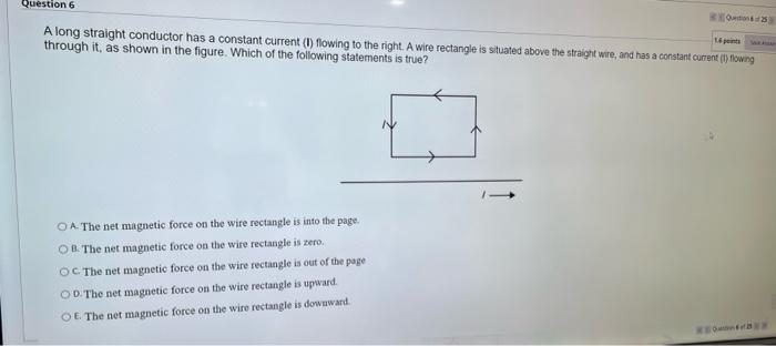 Solved Question 6 OS A long straight conductor has a | Chegg.com