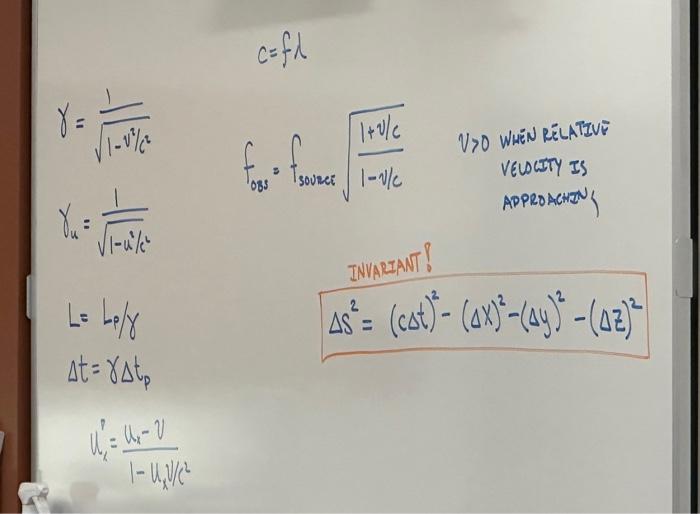 Solved Special Relativity:please show all work for number 4 | Chegg.com