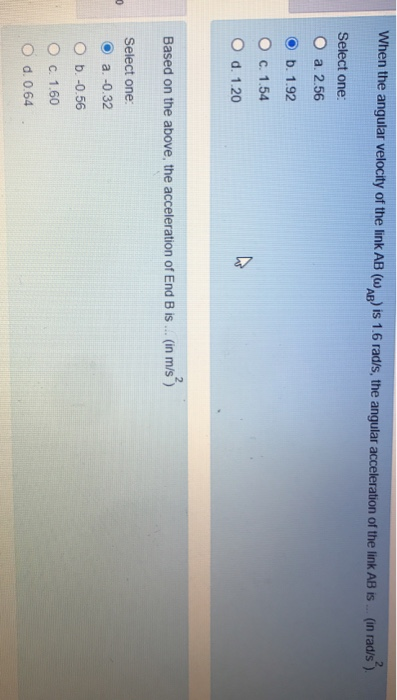 Solved an Jestion For a short interval of motion, link OA | Chegg.com
