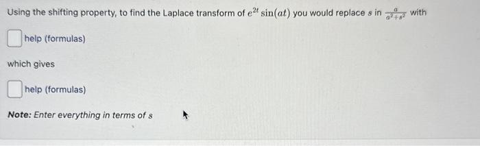 Solved Using the shifting property, to find the Laplace | Chegg.com
