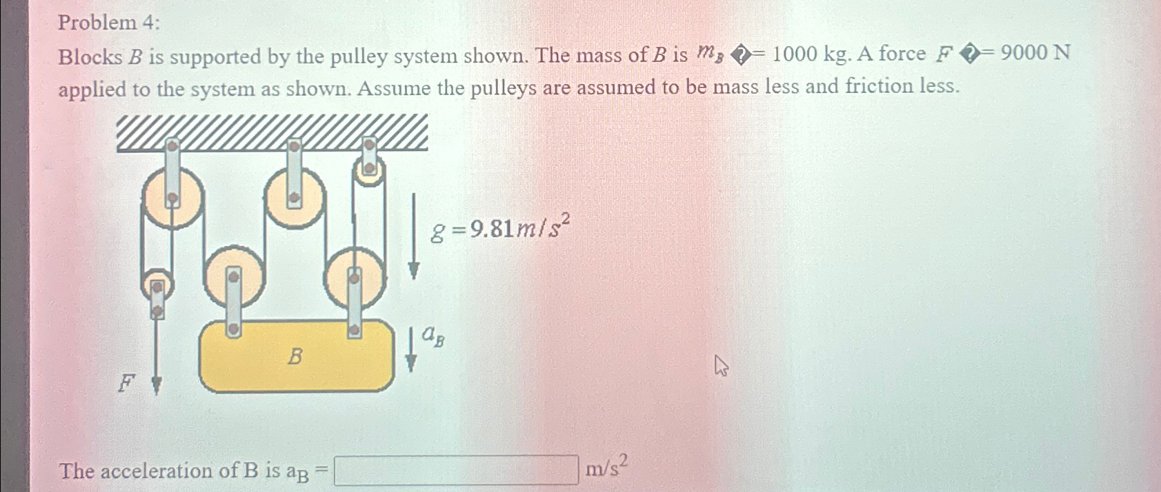Solved Problem 4: applied to the system as shown. Assume the | Chegg.com