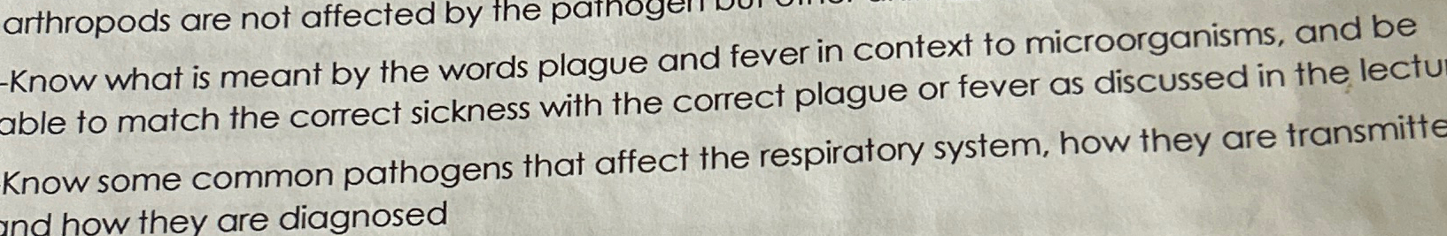 Solved -Know what is meant by the words plague and fever in | Chegg.com