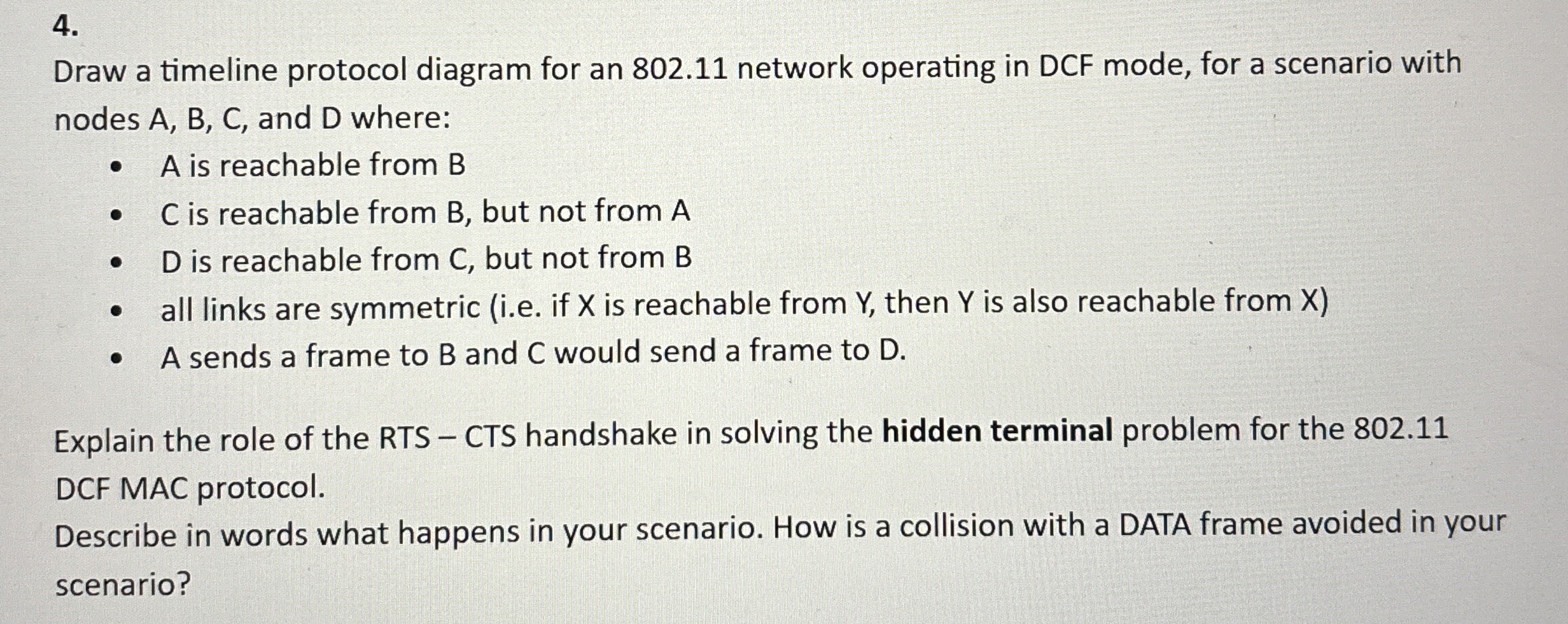 Solved Draw a timeline protocol diagram for an 802.11 | Chegg.com