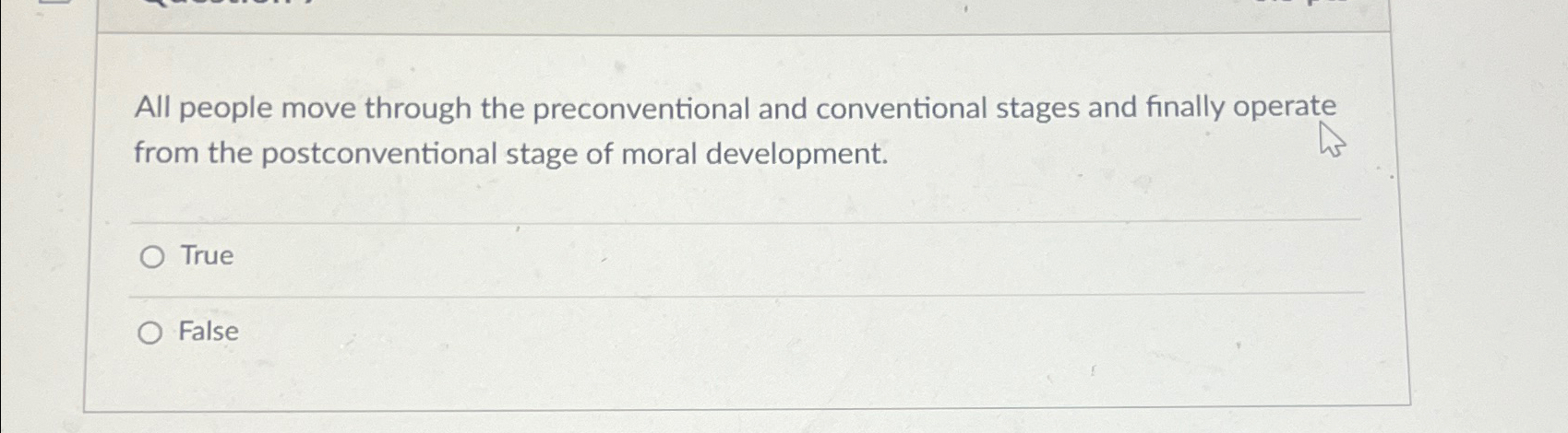Solved All people move through the preconventional and | Chegg.com