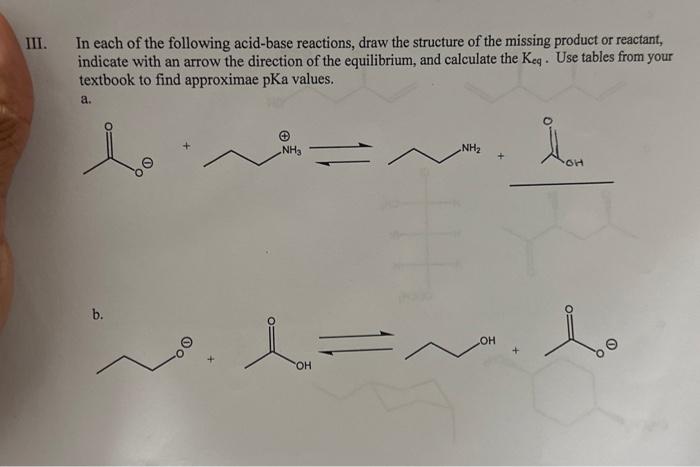 Solved In each of the following acid-base reactions, draw | Chegg.com