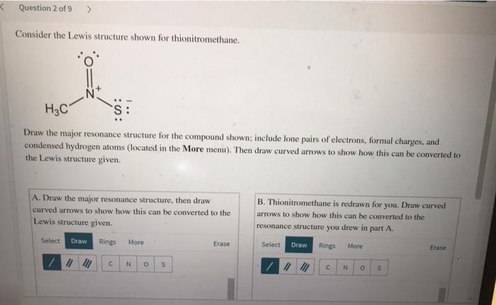 Question 2 of 9 > Consider the Lewis structure shown | Chegg.com