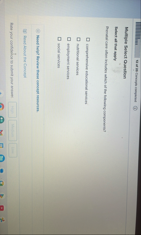 Solved 12 ﻿of 25 ﻿Concepts completedMultiple Select | Chegg.com