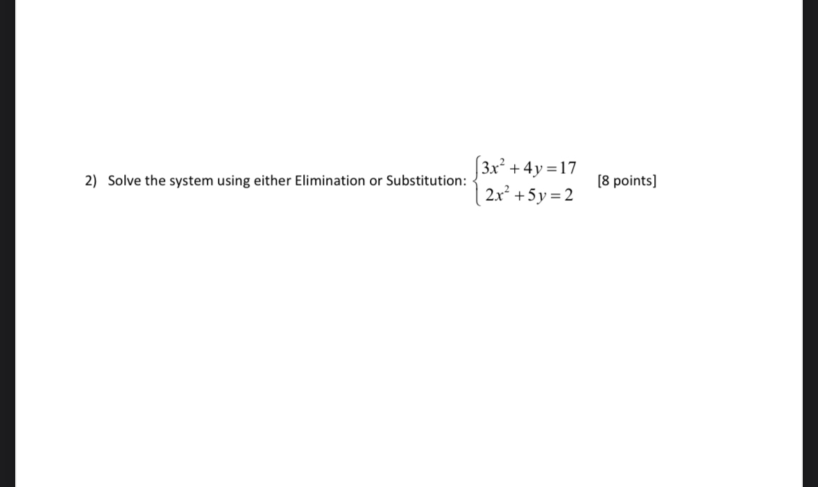 Solved Solve the system using either Elimination or | Chegg.com
