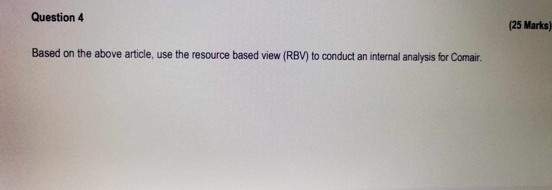 Solved Based on the above article, use the resource based | Chegg.com