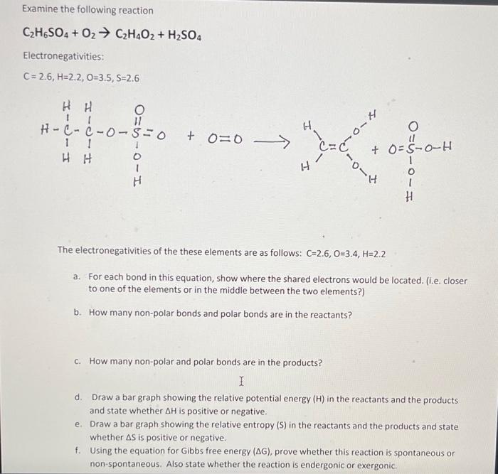 Solved Examine the following reaction | Chegg.com