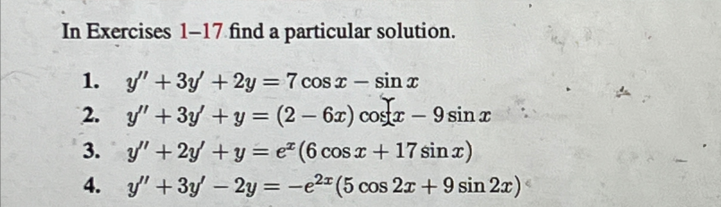 In Exercises 1-17 ﻿find a particular | Chegg.com
