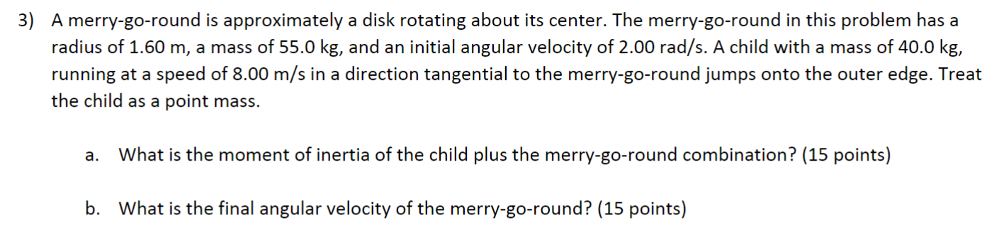 Solved A merry-go-round is approximately a disk rotating | Chegg.com